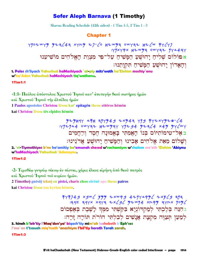 Interlinear 1 Timothy | PDF