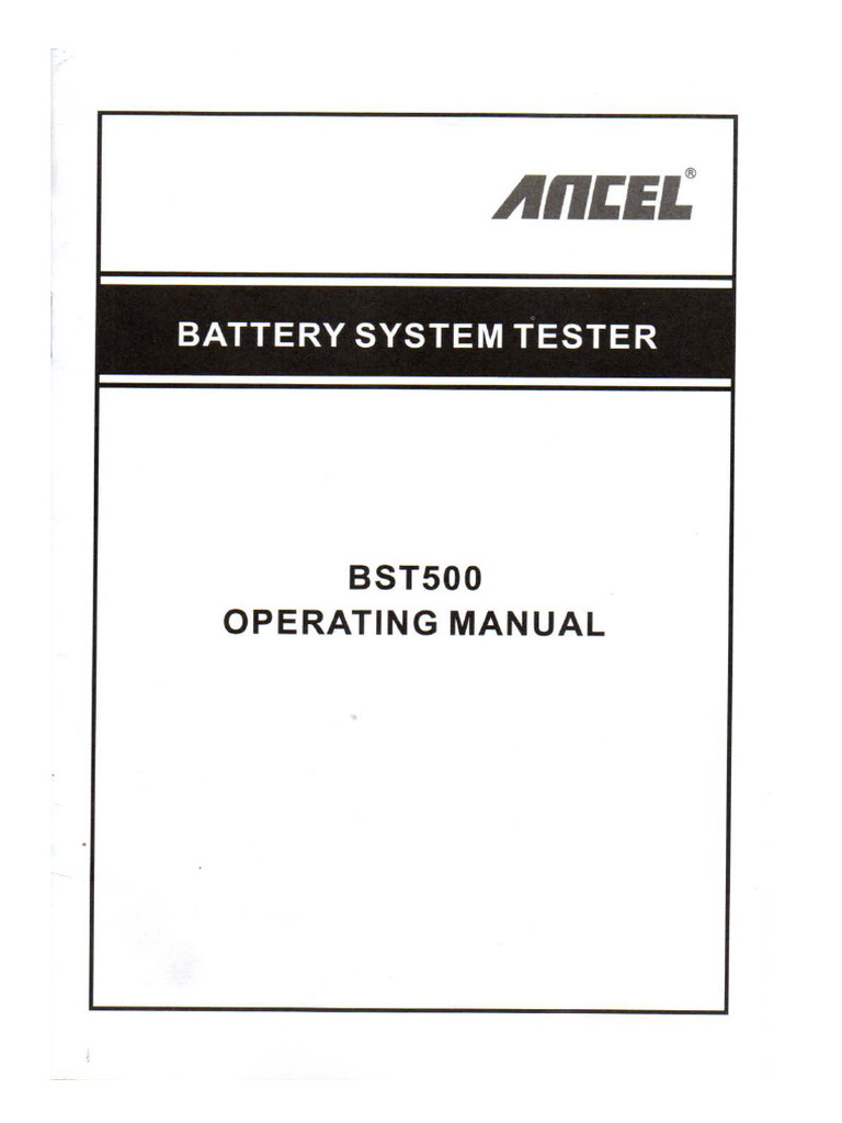 BST 500 OPERATING MANUAL BOOK | PDF