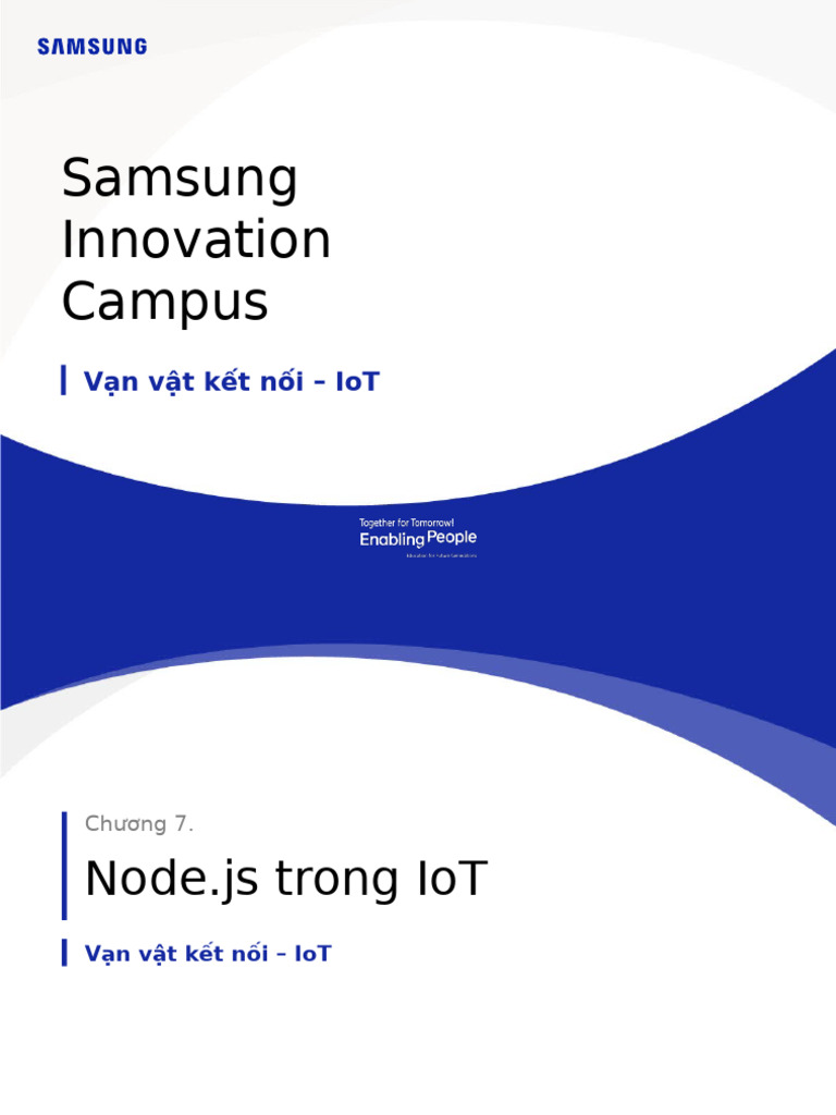 SIC - IoT - Chapter 7. Node - Js - For - IoT - v1.0 | PDF