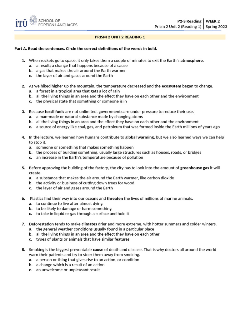 Prism 2 Reading Unit 2 Reading 1 | PDF