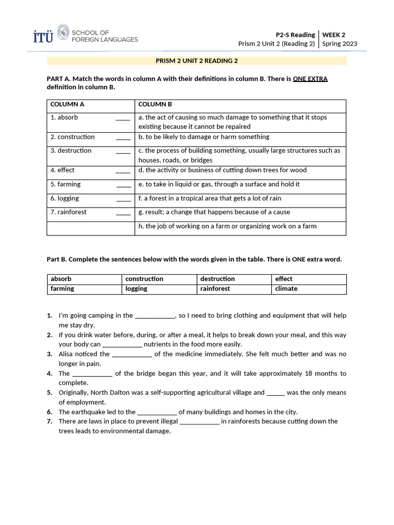 Prism 2 Reading Unit 2 Reading 2 | PDF
