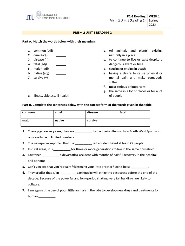 Prism 2 Reading Unit 1 Reading 2 | PDF
