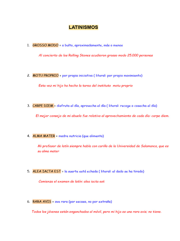 Hala Mustafa - L4 - ACTIVIDAD 11 - LATINISMOS | PDF