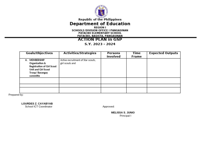 Action-Plan-in-GAD SY2023-2024 | PDF