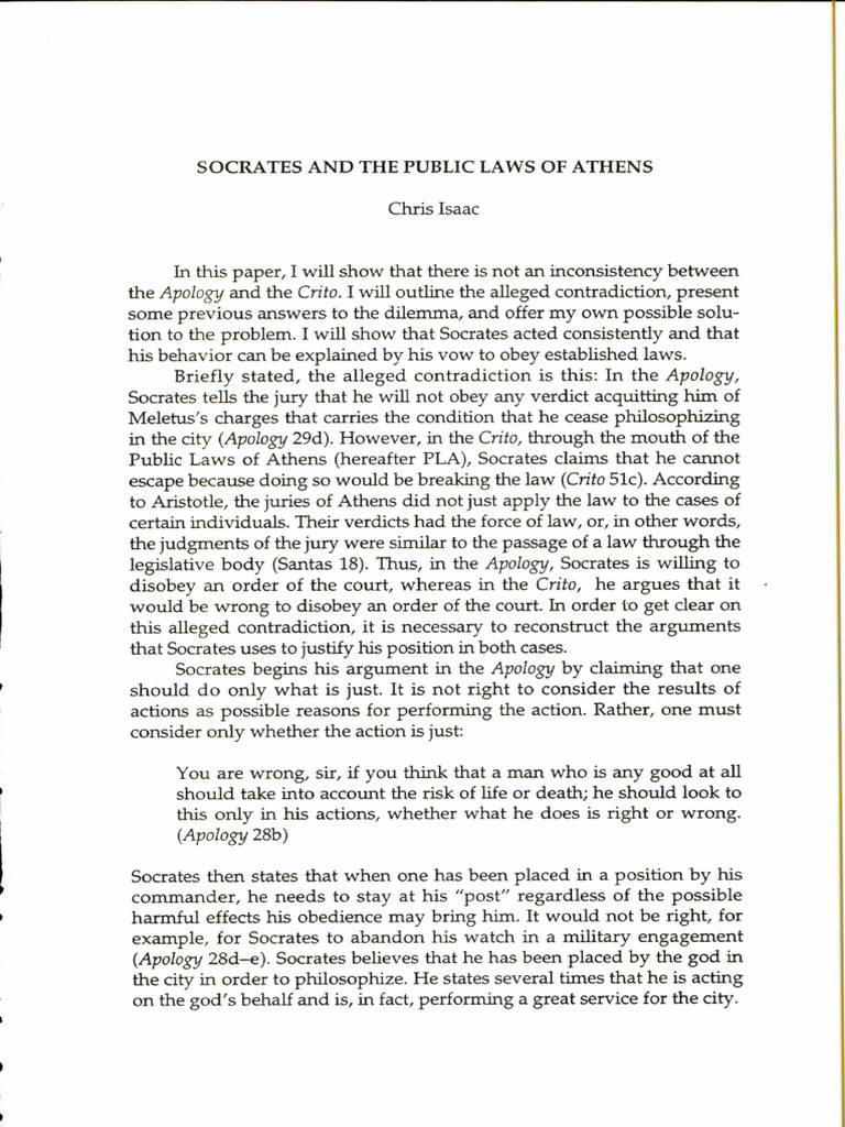 Isaac-Socrates and The Public Laws of Athens | PDF