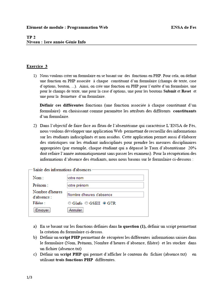 Exercice3 Programmationweb | PDF