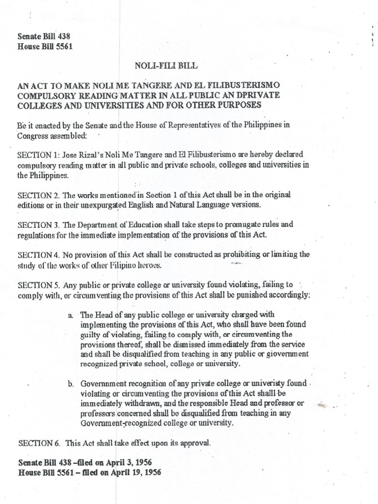 Noli Fili Bill | PDF