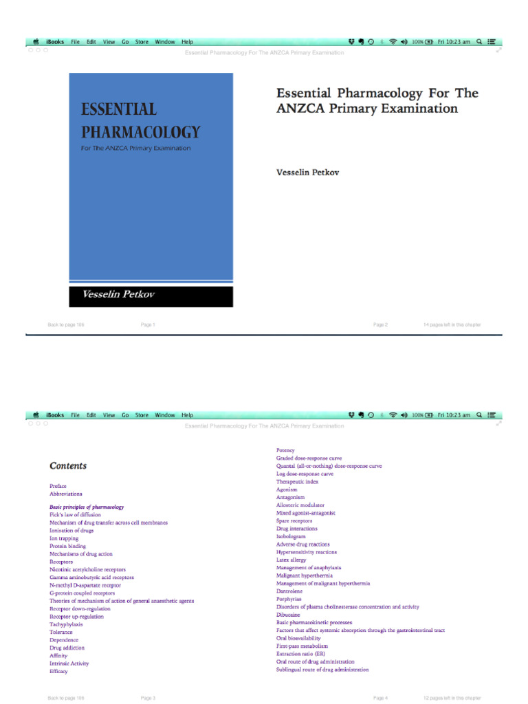 Essential Pharmacology For The ANZCA Primary Examination | PDF