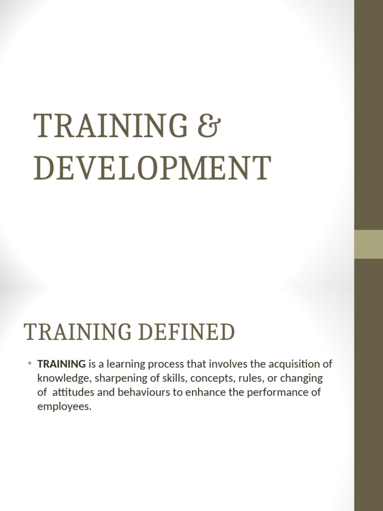 Training and Developement | PDF | Employment | Career & Growth