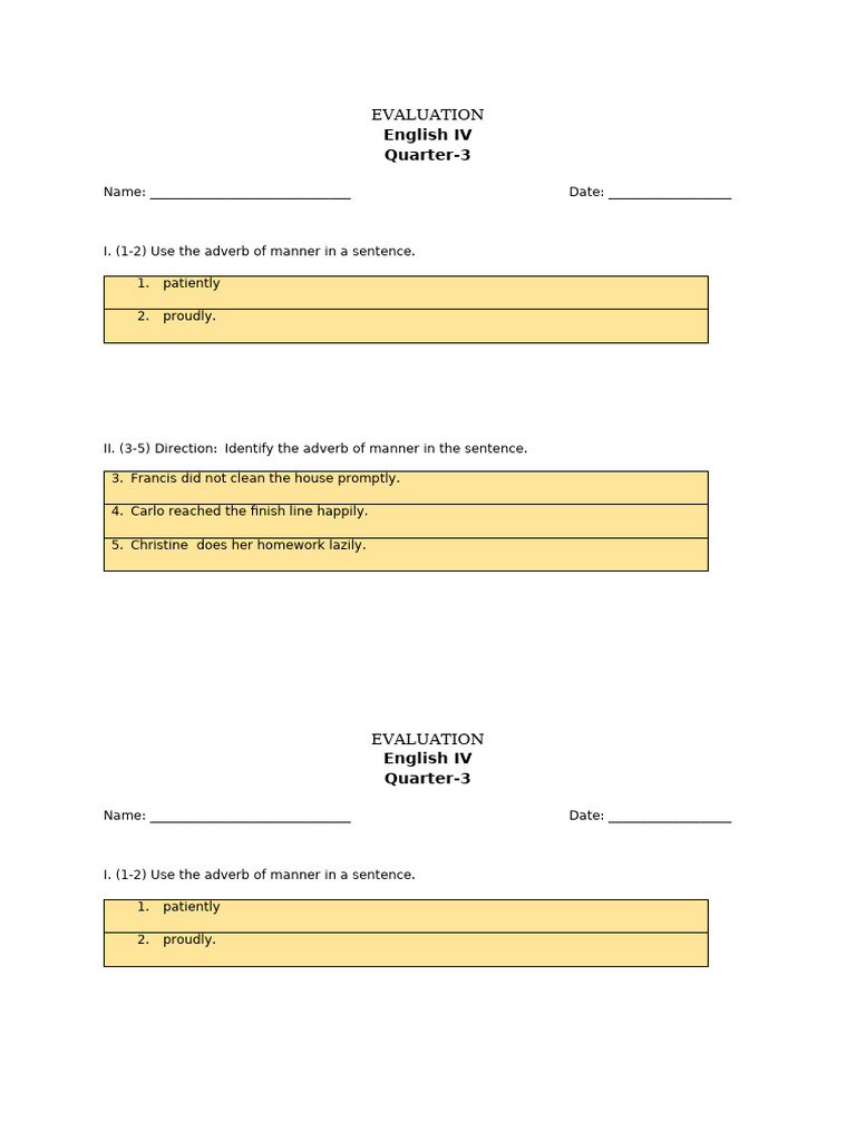 Evaluation Sheets | PDF