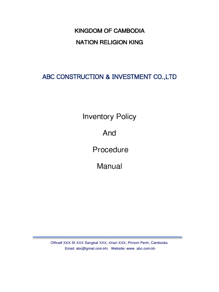 07.IFA-Inventory Policy and Procedure - Eng | PDF