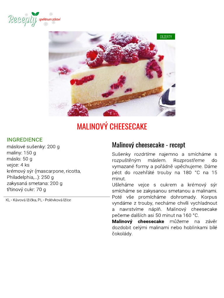 Recepty Malinovy-Cheesecake | PDF