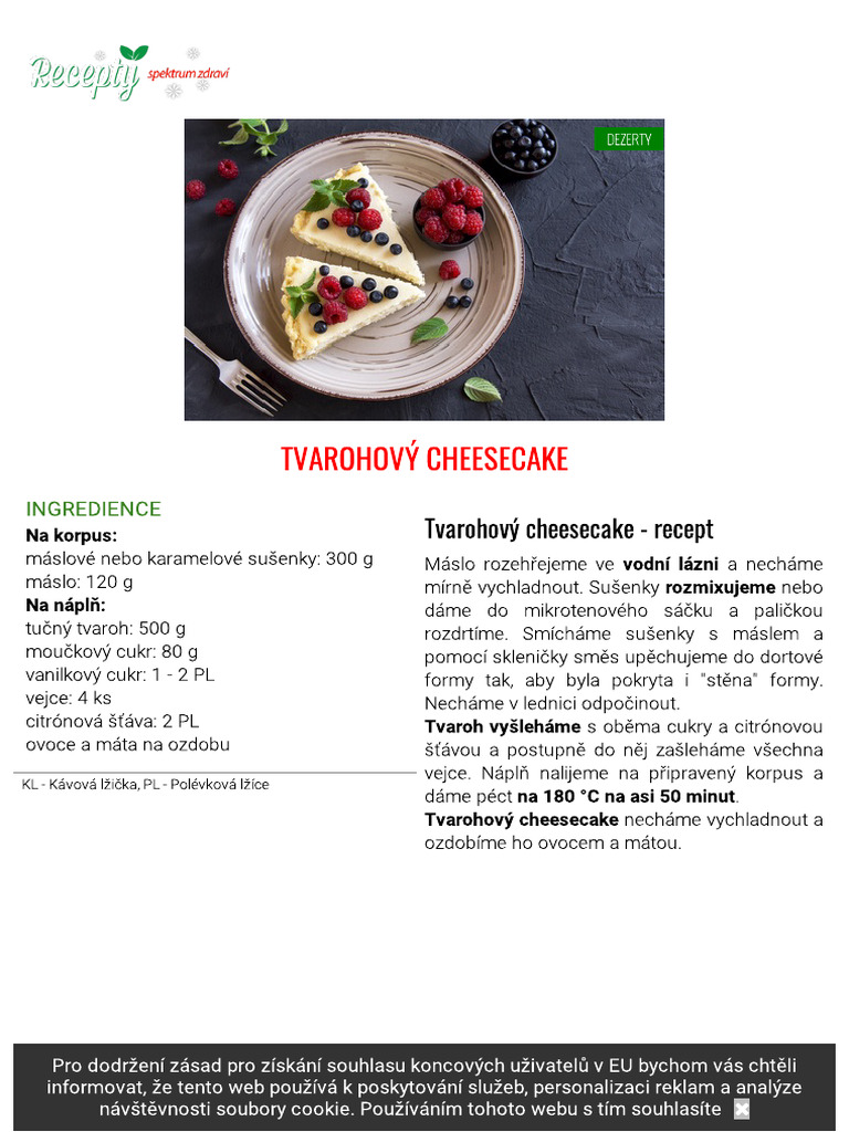 Recepty Tvarohovy-Cheesecake | PDF