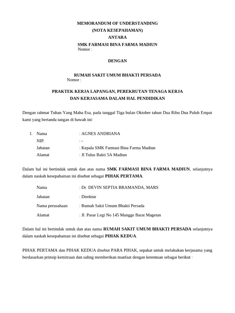 MOU MITRAS DUDI | PDF