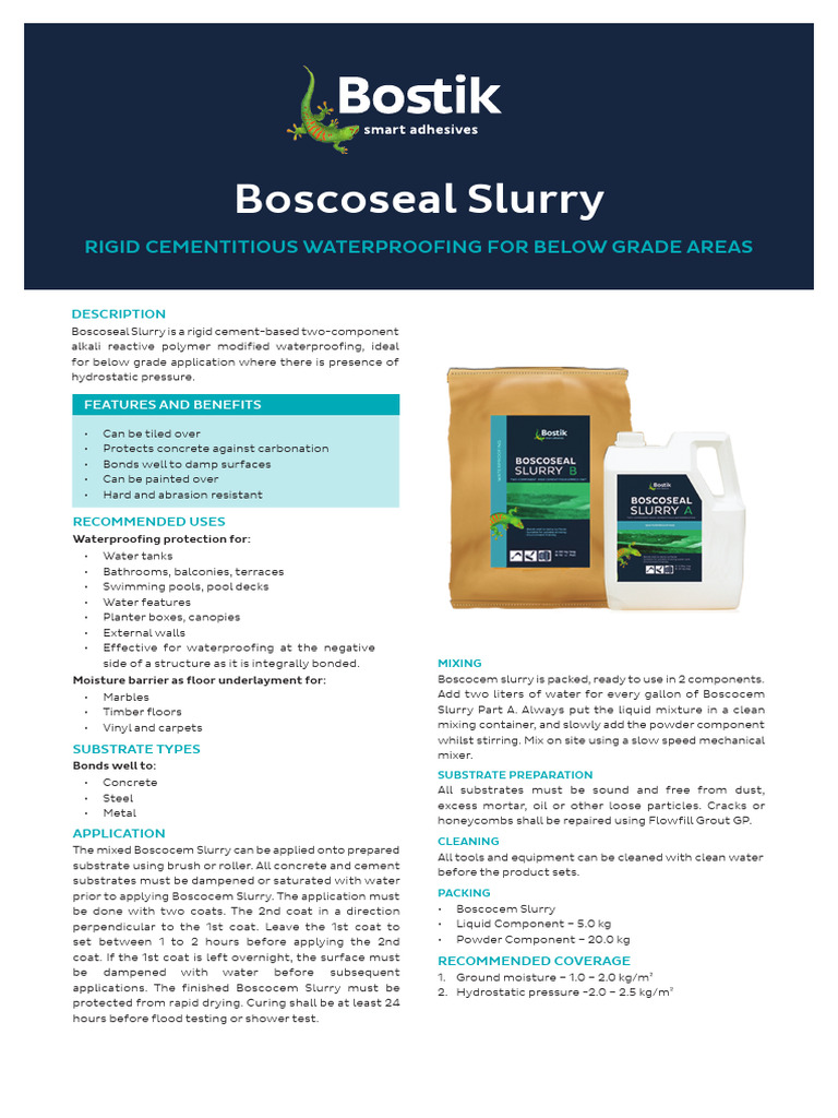 Bostik Boscoseal Slurry Rev1 1 | PDF