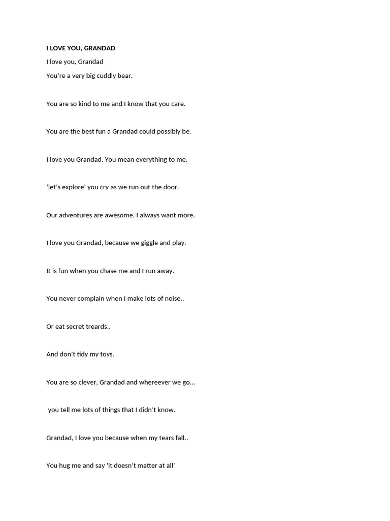 I Love You, Grandad | PDF