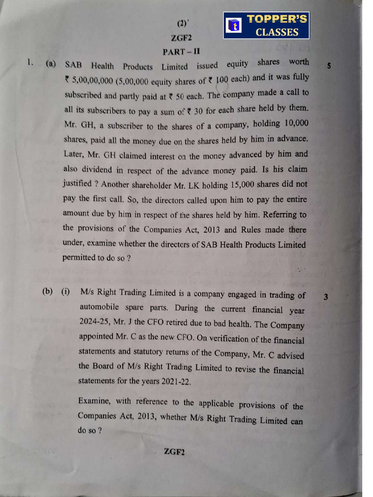 Law Question Paper Sep 2024 - DESCRIPTIVE PART | PDF