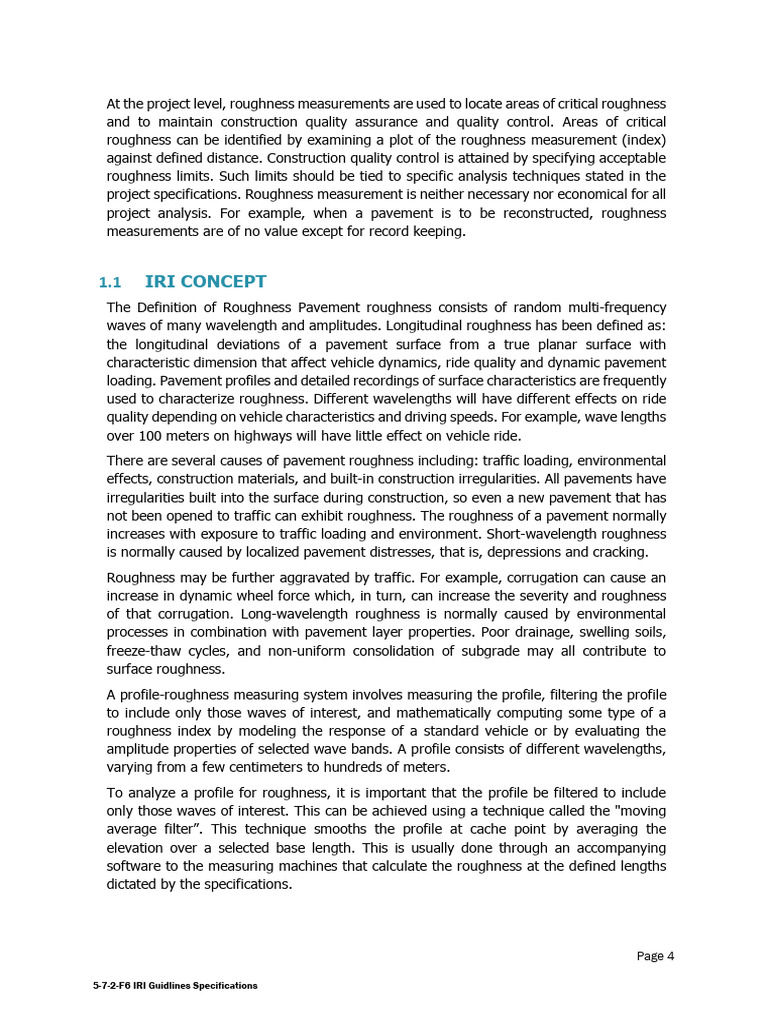 Iri Concept: 5-7-2-F6 IRI Guidlines Specifications | PDF