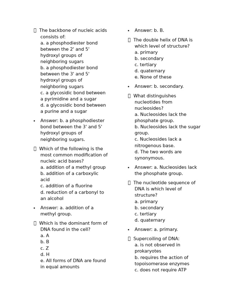 The Backbone of Nucleic Acids Consists of | PDF