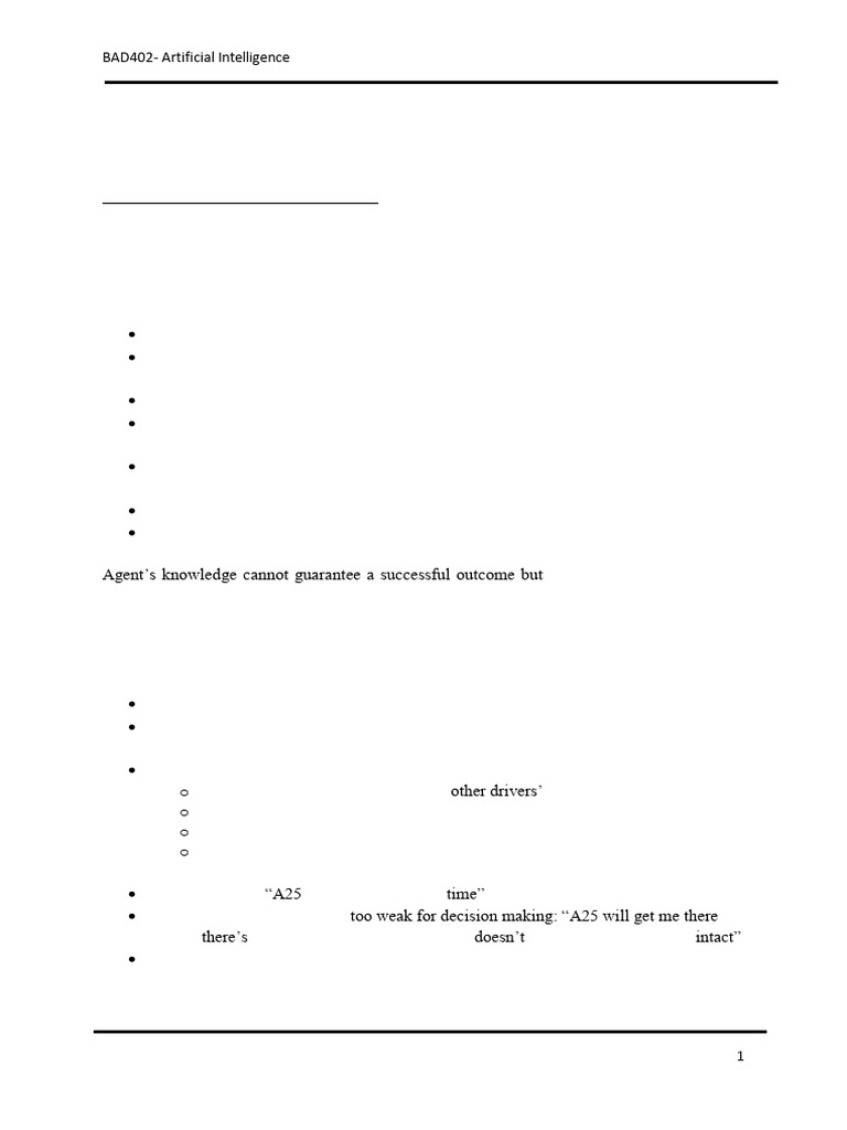 Uncertain Knowledge and Reasoning: Quantifying Uncertainty: BAD402 ...