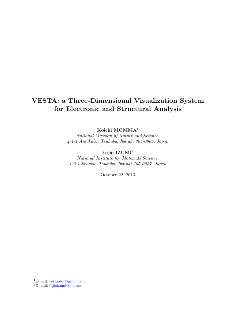 Vesta Manual | PDF
