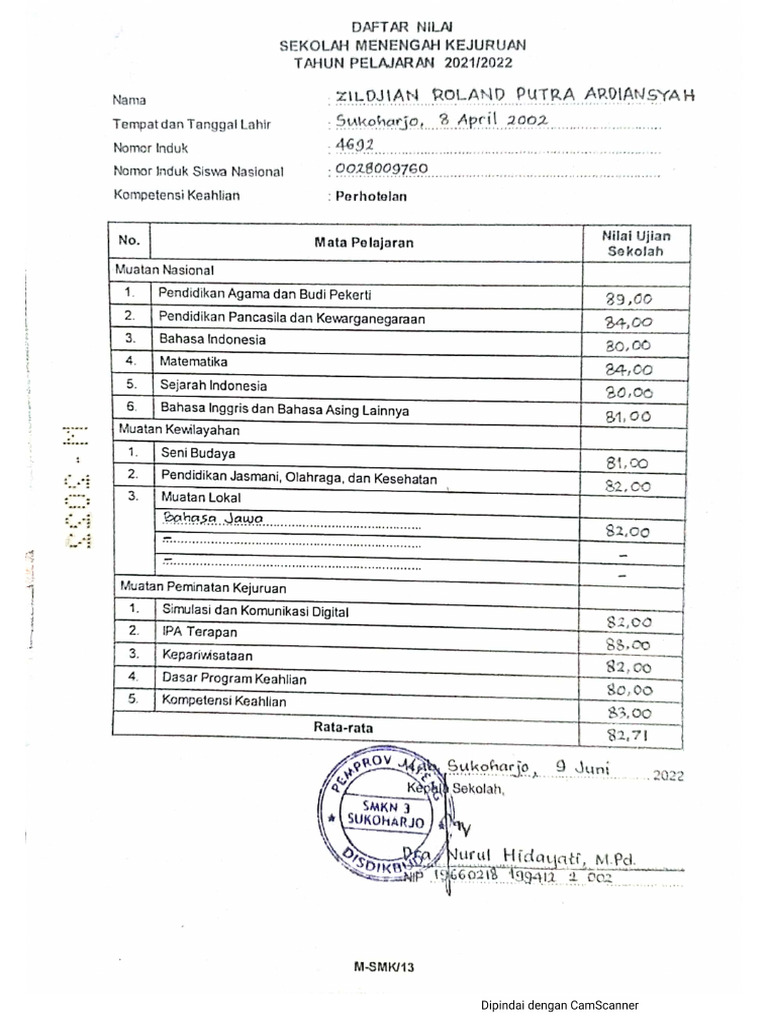 TRANSKRIP NILAI | PDF