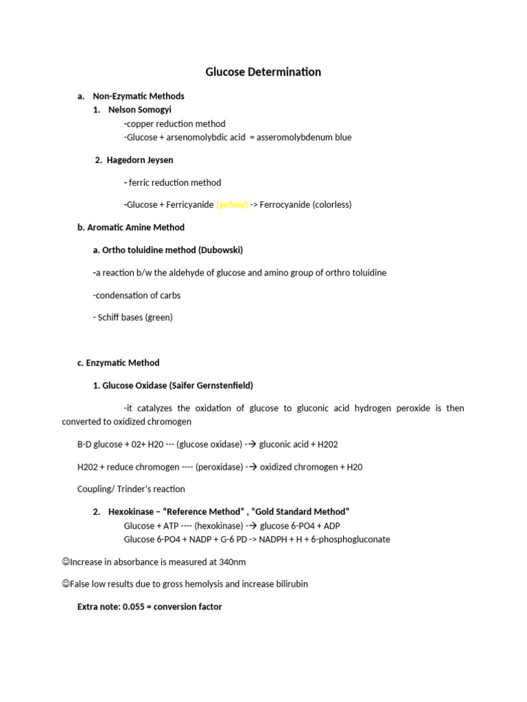 Glucose Determination | PDF