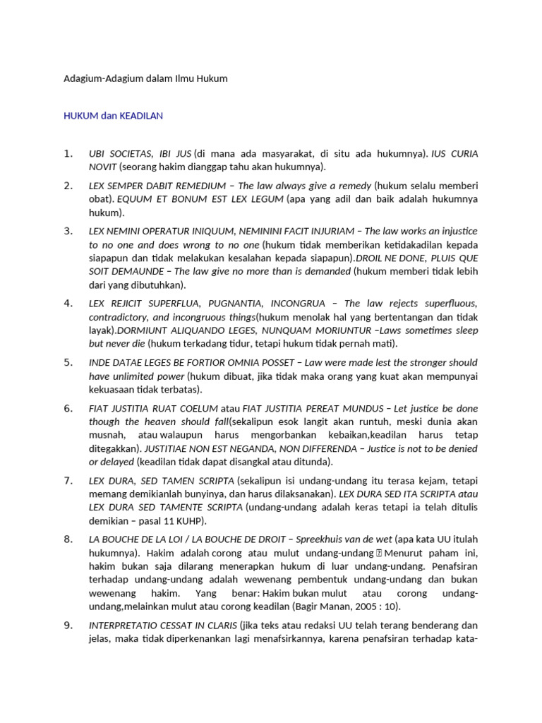 Adagium Hukum | PDF