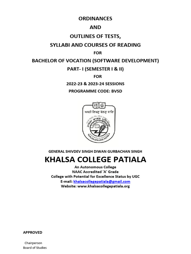 B.voc Software Development Part I (Sem I & II) 80933-2023 | PDF