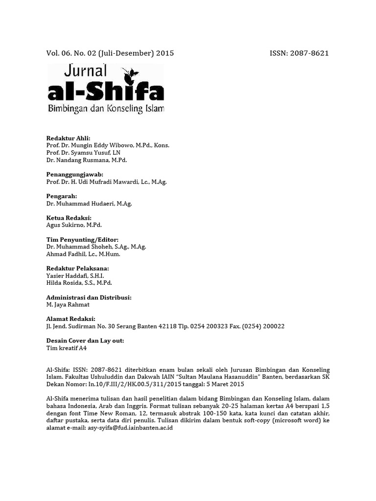 Jurnal Al Shifa Vol 06 No 02 Juli Desemb | PDF
