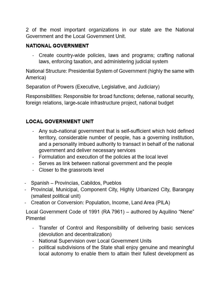 Lesson Flow_National and Local Government | PDF