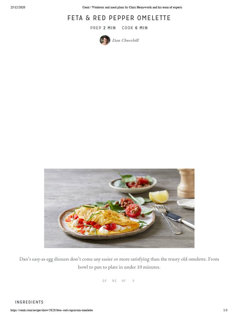 Feta & Red Pepper Omelette | PDF