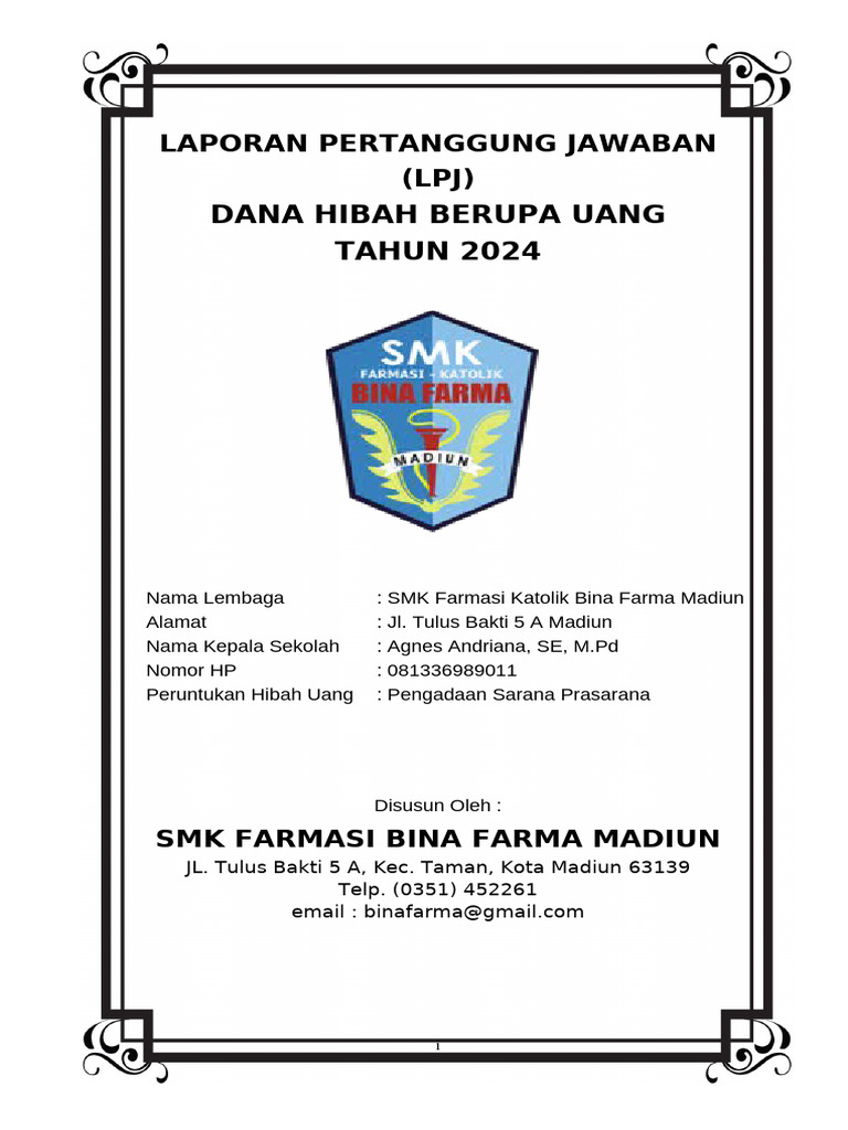 Cover Laporan Hibah Pokir 2024 | PDF
