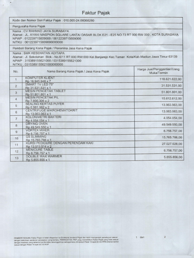 Lamp. 8 FAKTUR PAJAK | PDF