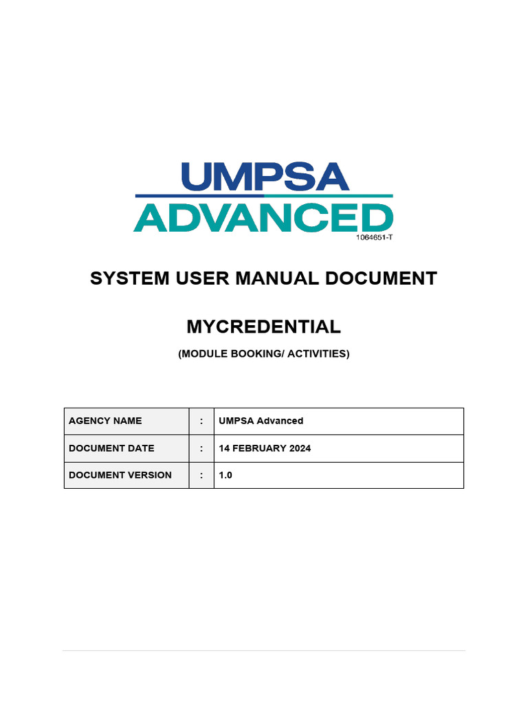 USER MANUAL MODULE BOOKING & ACTIVITIES | PDF