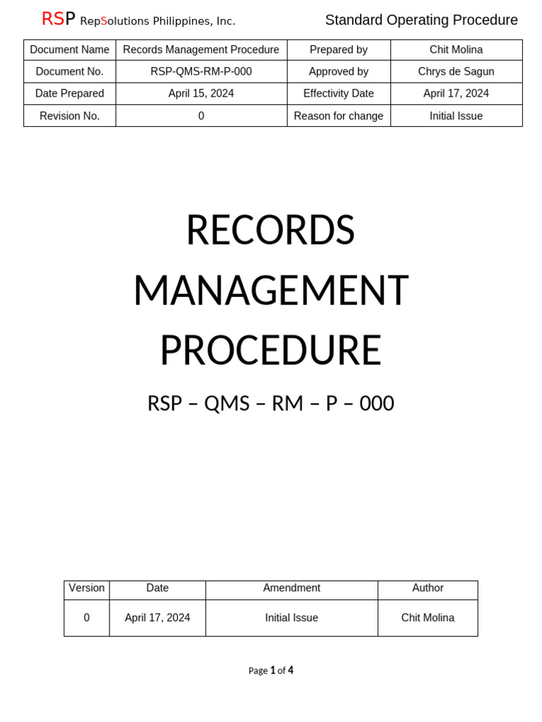 RSP-QMS-RM-P-000 | PDF