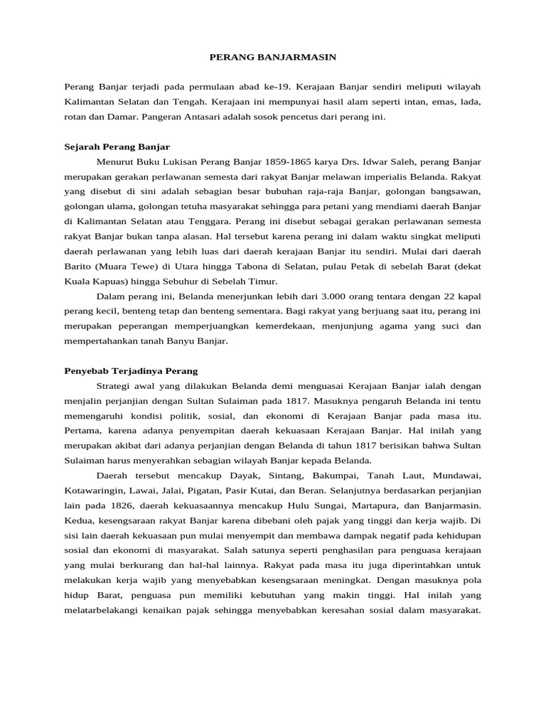 Perang Banjarmasin | PDF