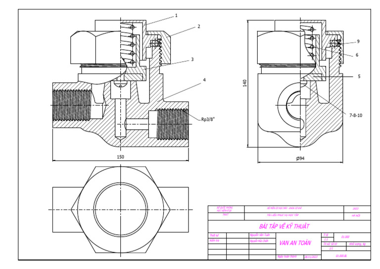 Xuất bản vẽ lắp đã xong PDF | PDF