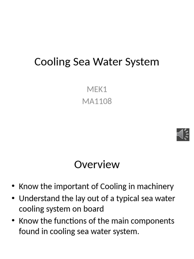Cooling Sea Water System | PDF