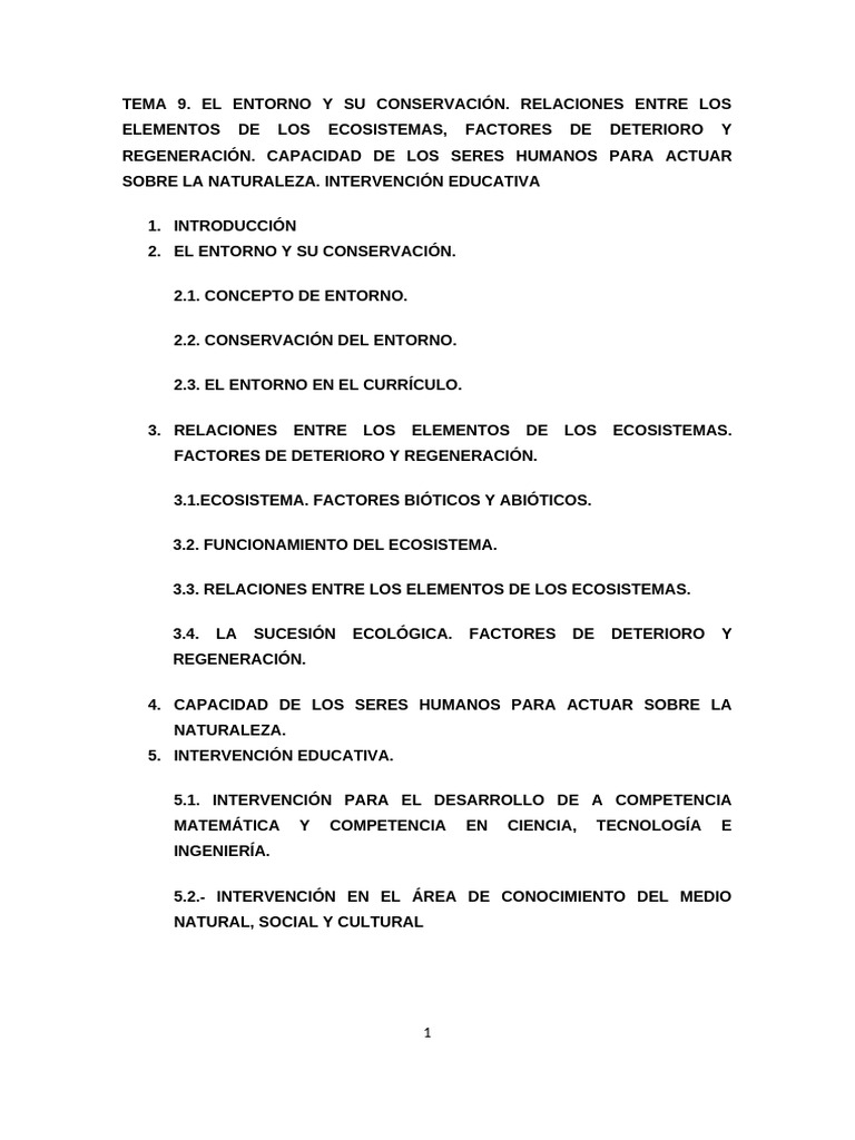 Tema 9 Oposiciones Educacion Primaria | PDF