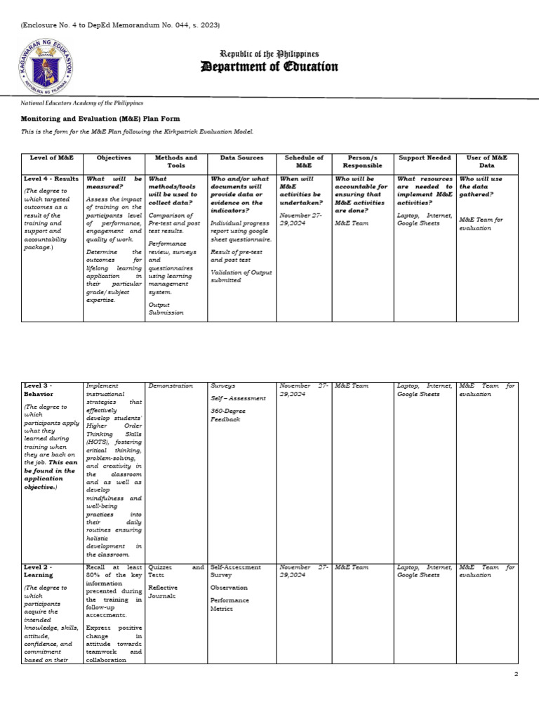 3. M_E Plan Form | PDF