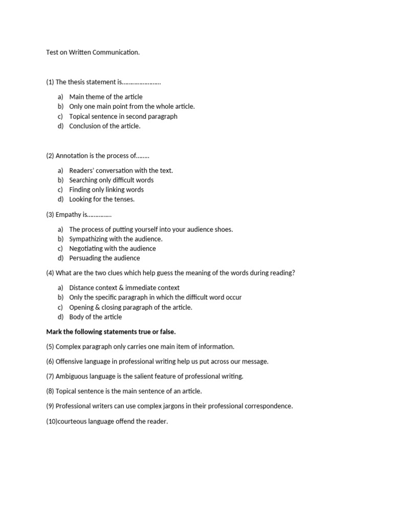 Written Communication - Asif Rasool SB | PDF