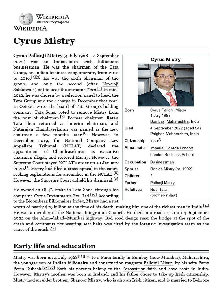 Cyrus Mistry - | PDF