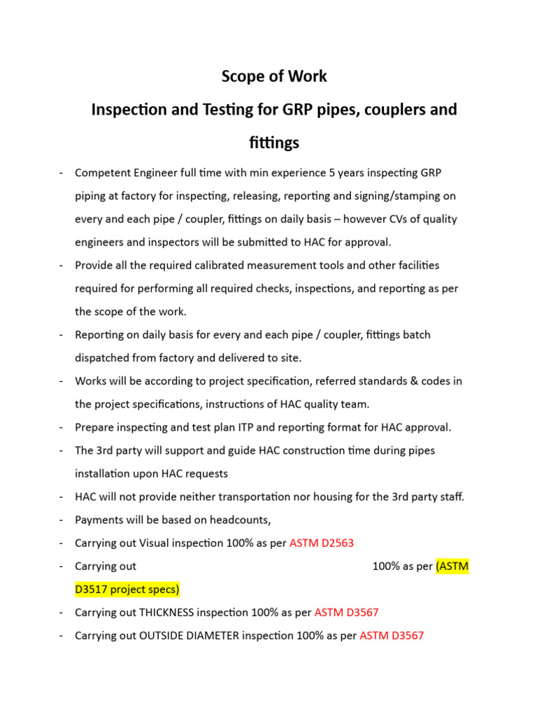 Scope of Work | PDF