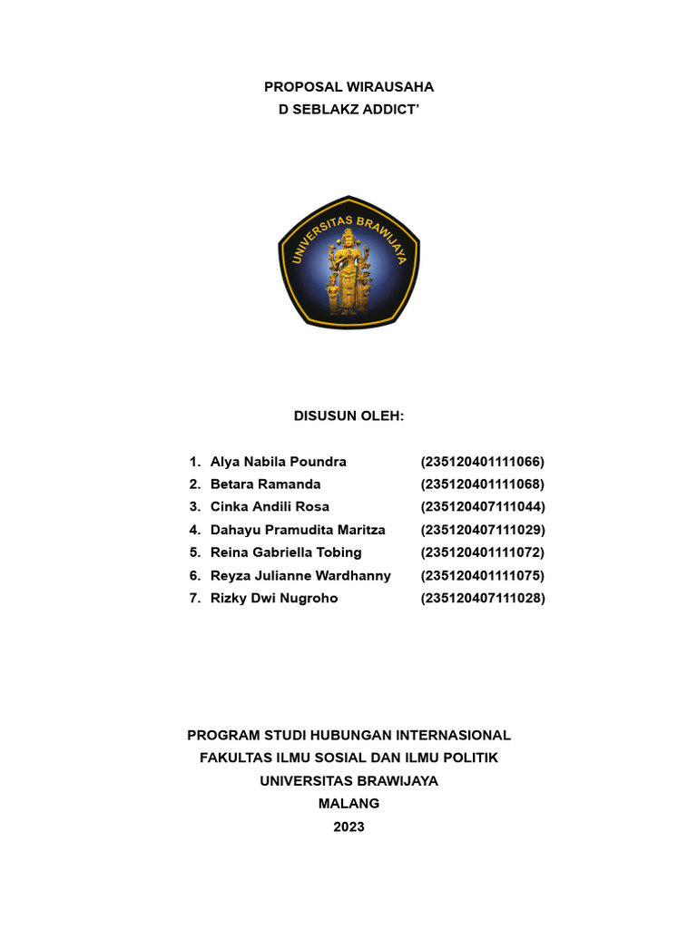 Proposal Wirausaha Ekonomi Kelompok 3 E-1 | PDF