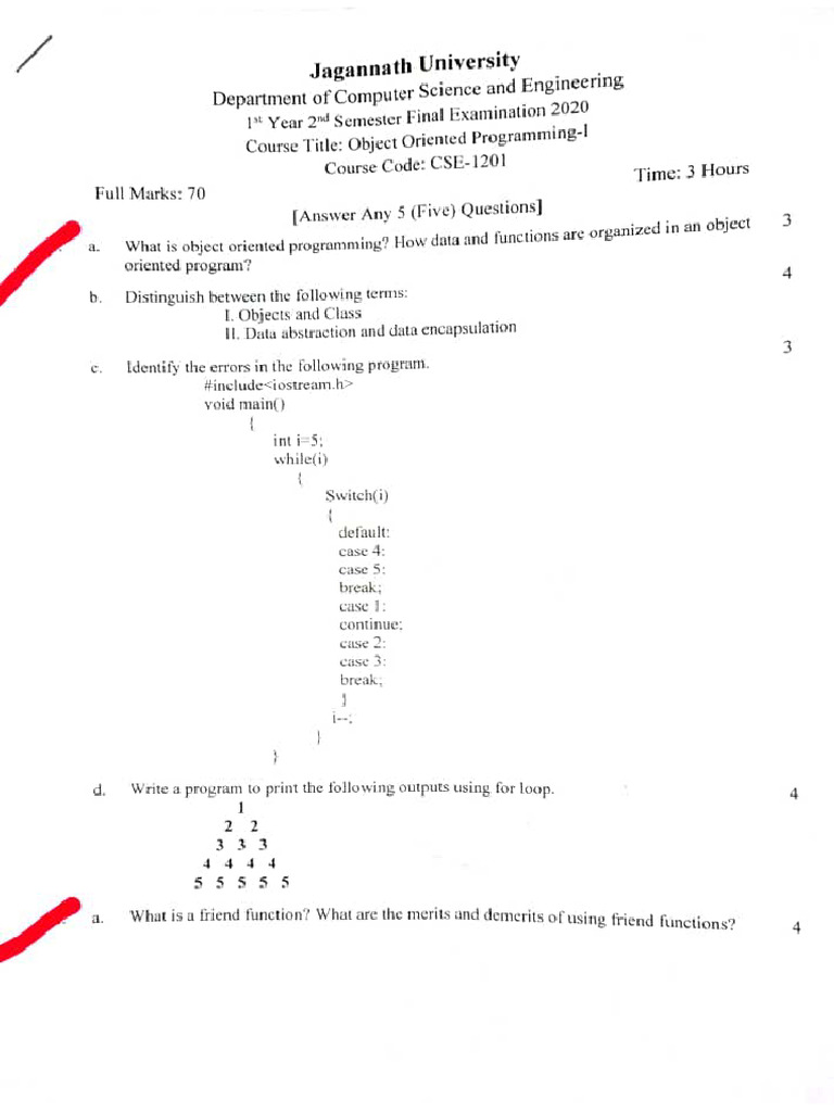 11 Sem Oop, Solve by Nayem | PDF