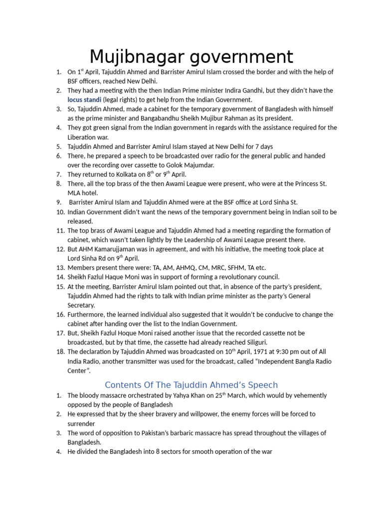 Mujibnagar Government | PDF