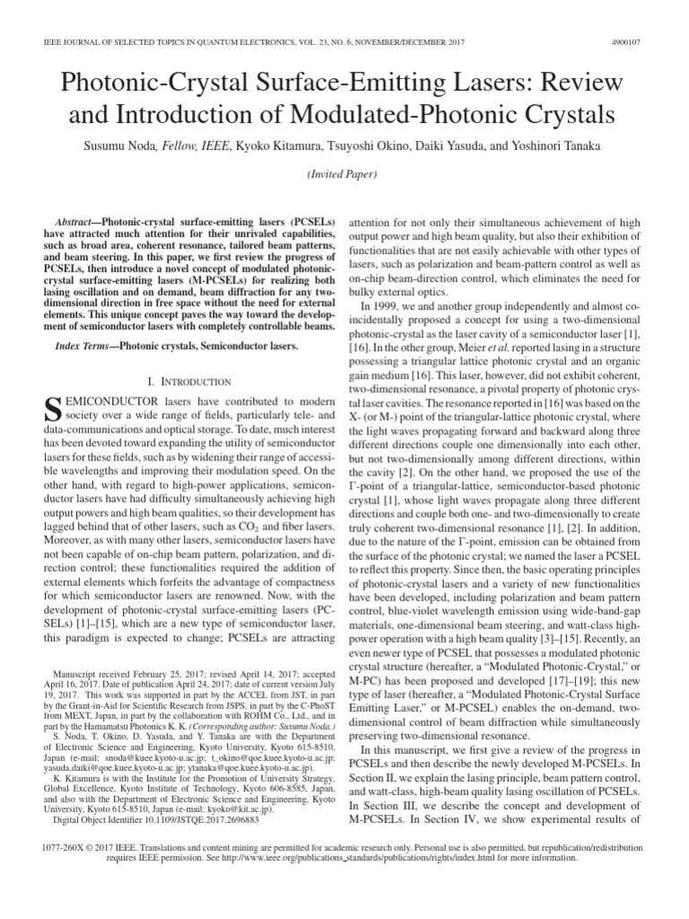 Photonic-Crystal Surface-Emitting Lasers Review and Introduction of Modulated-Photonic Crystals ...