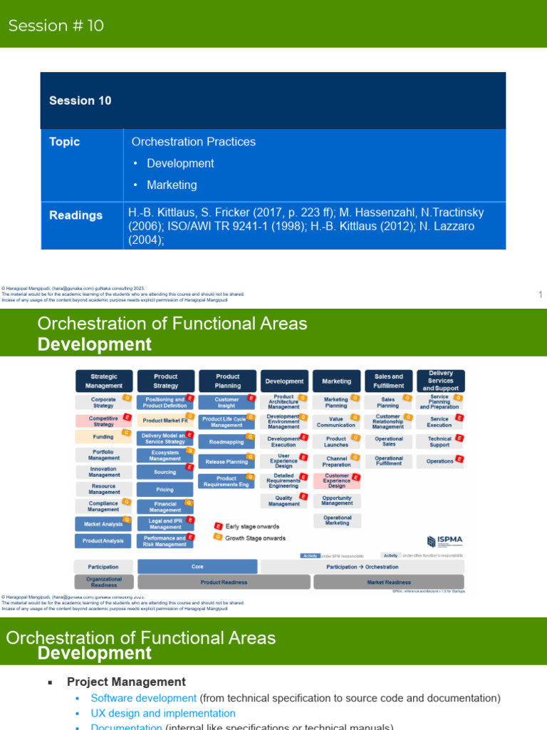 IIMS Session10 Orchastration Dev&Mktg | PDF