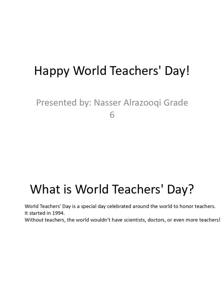 World_Teachers_Day_Presentation_Grade_5 | PDF